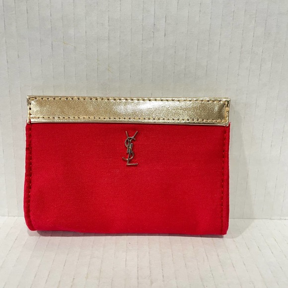 YSL Yves Saint Laurent | Bags | Ysl Beaute Coin Bag Red And Gold Vip ...